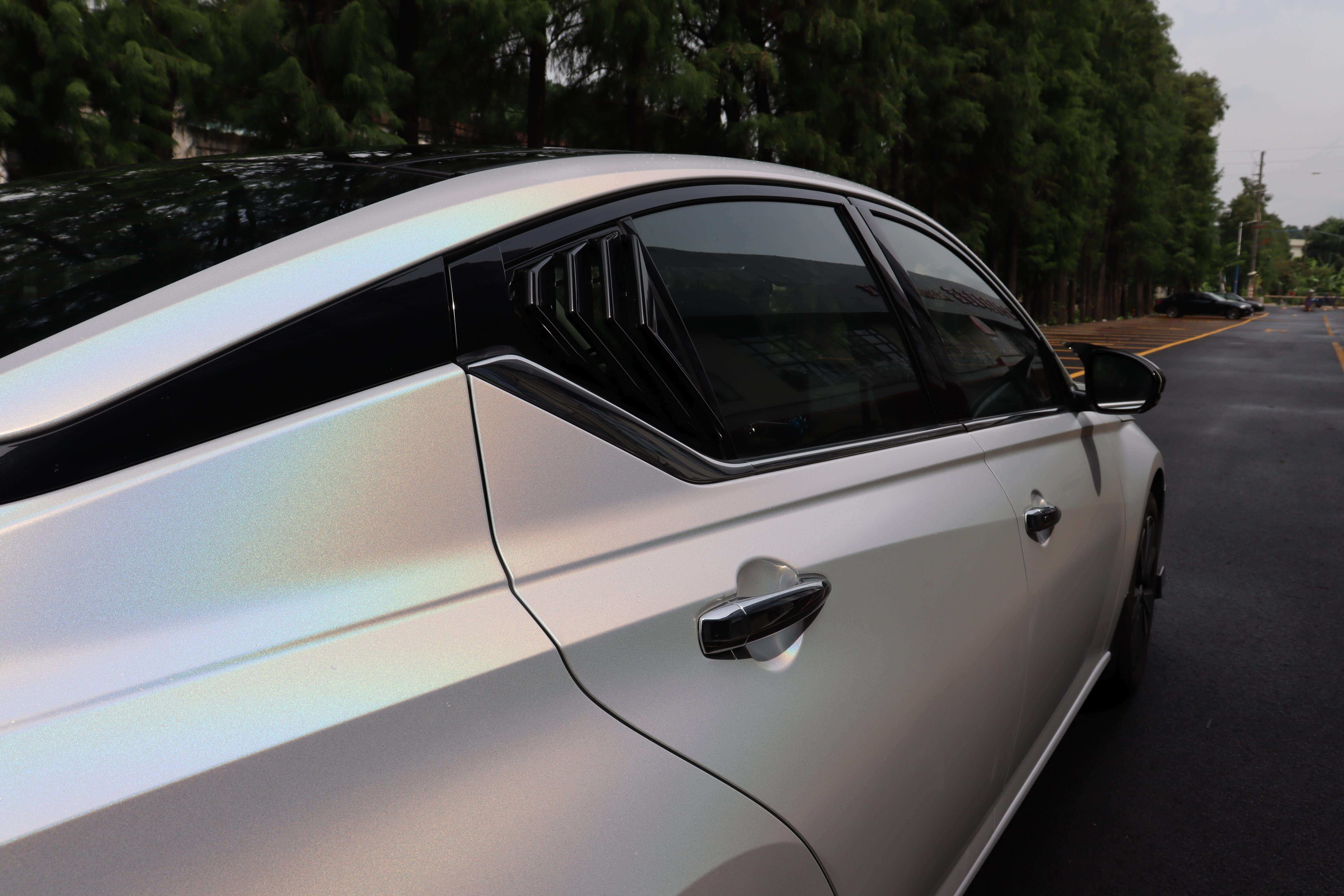 日产天籁-哑面钻石镭射白 - Meisent Film 改色膜官网