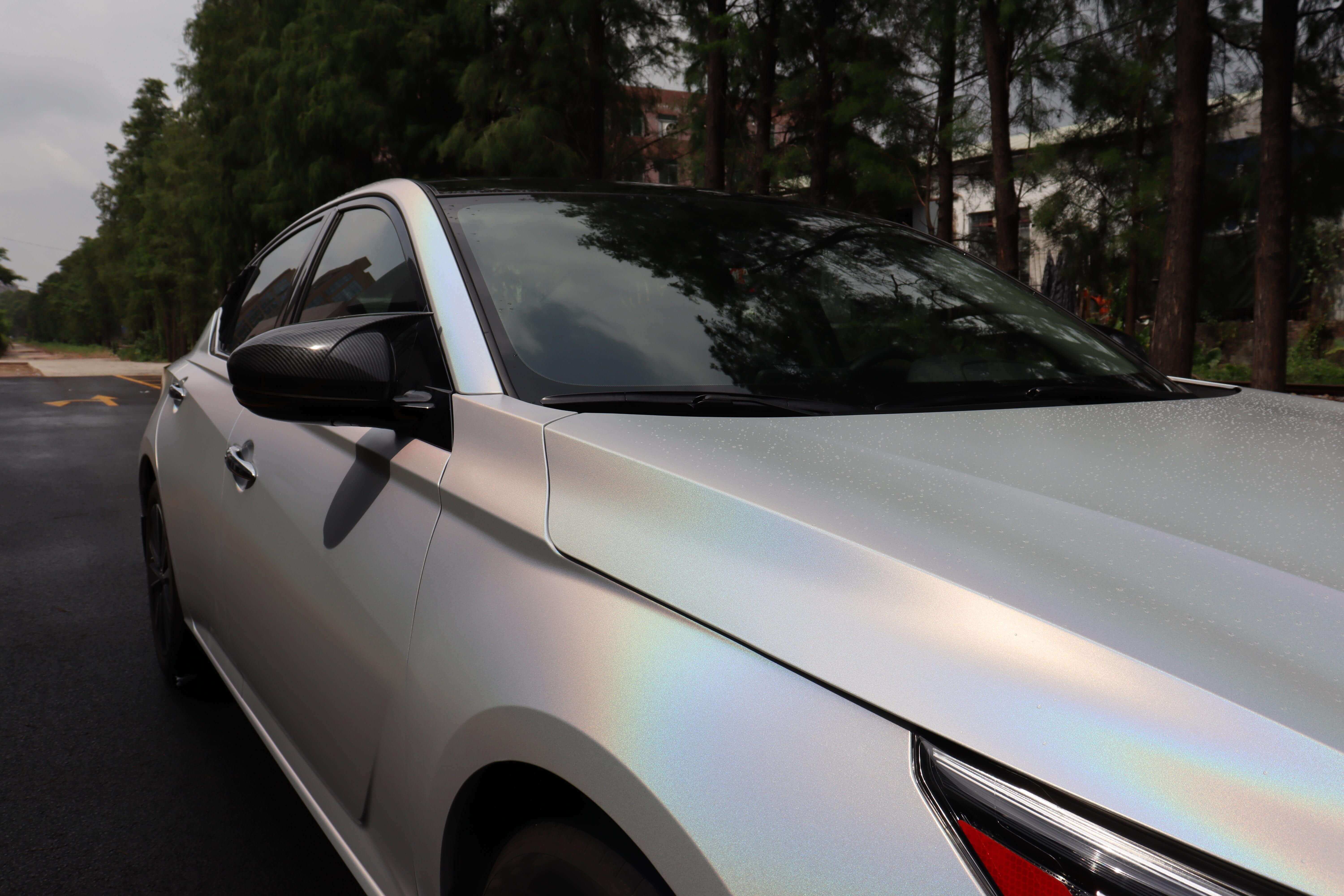 日产天籁-哑面钻石镭射白 - Meisent Film 改色膜官网